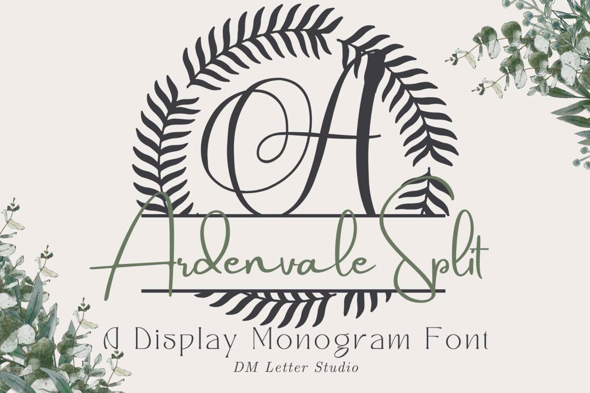 Ardenvale Split Monogram Font | Dmletter studio | FontSpace
