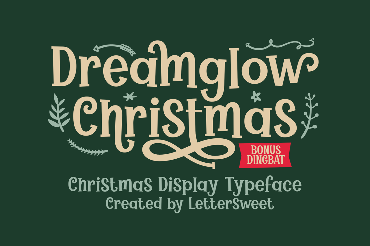 Dreamglow Christmas Font | Lettersweet | FontSpace