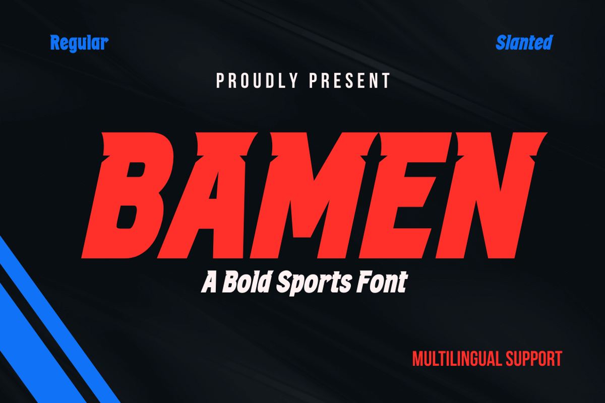 BAMEN Slant Font | twinletter | FontSpace