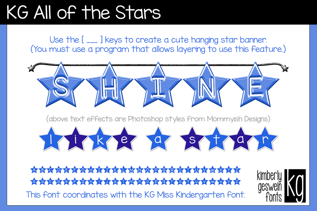 KG All of the Stars Font | Kimberly Geswein | FontSpace