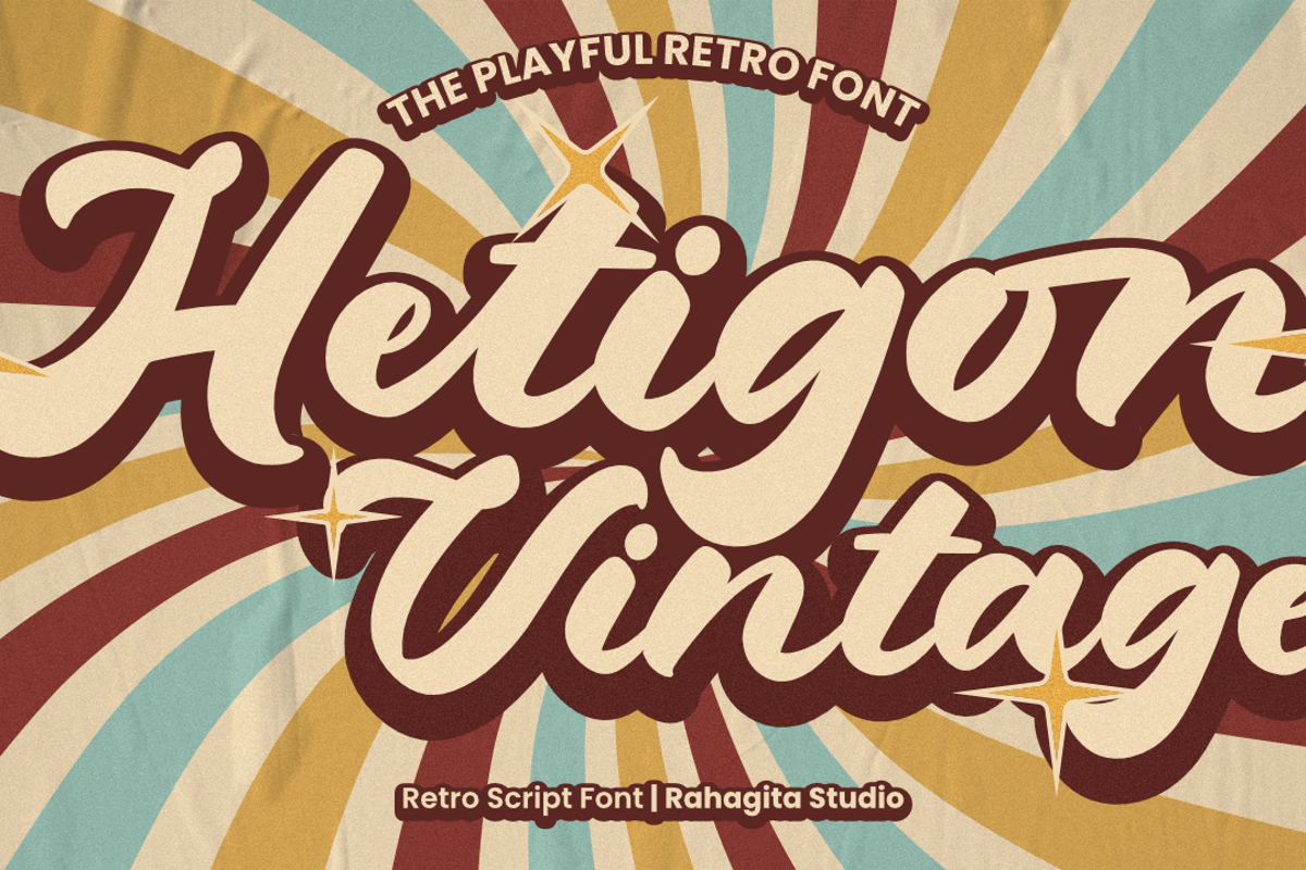 Hetigon Vintage Font | Rahagita Studio | FontSpace