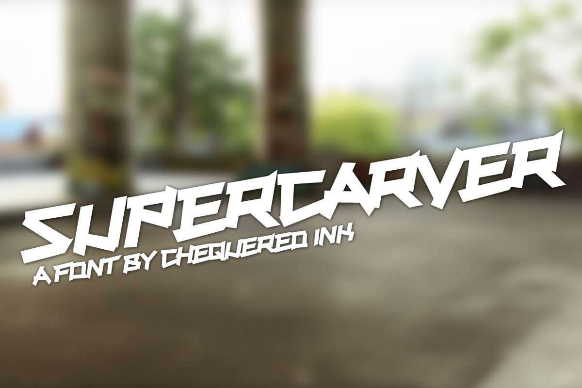Supercarver Font | Chequered Ink | FontSpace