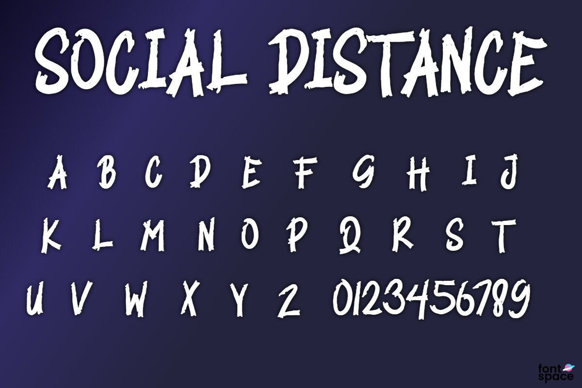 SOCIAL DISTANCE Font | aminmario | FontSpace