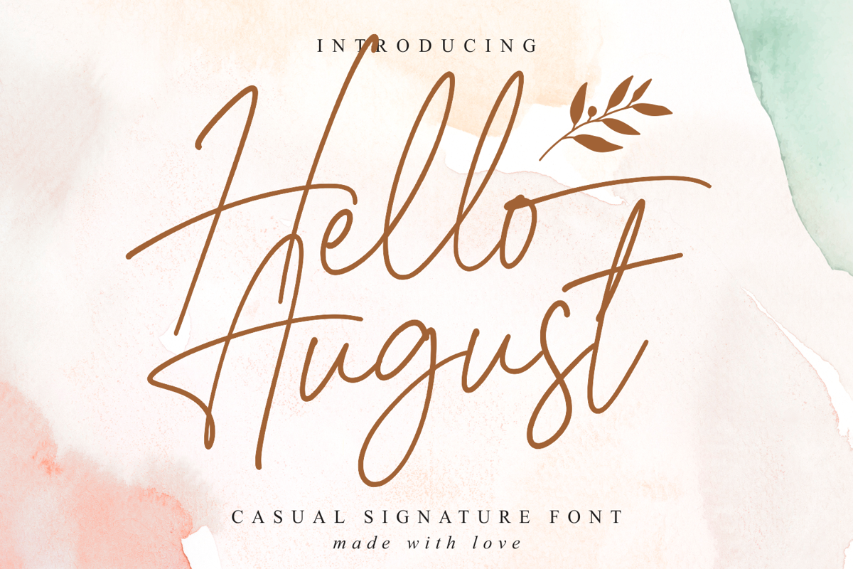 Hello August Font | Mozarella | FontSpace