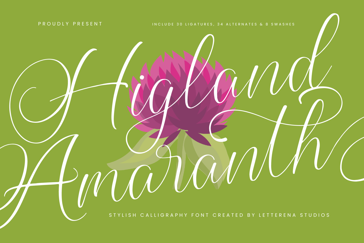 Higland Amaranth VERSION Font | Letterena Studios | FontSpace