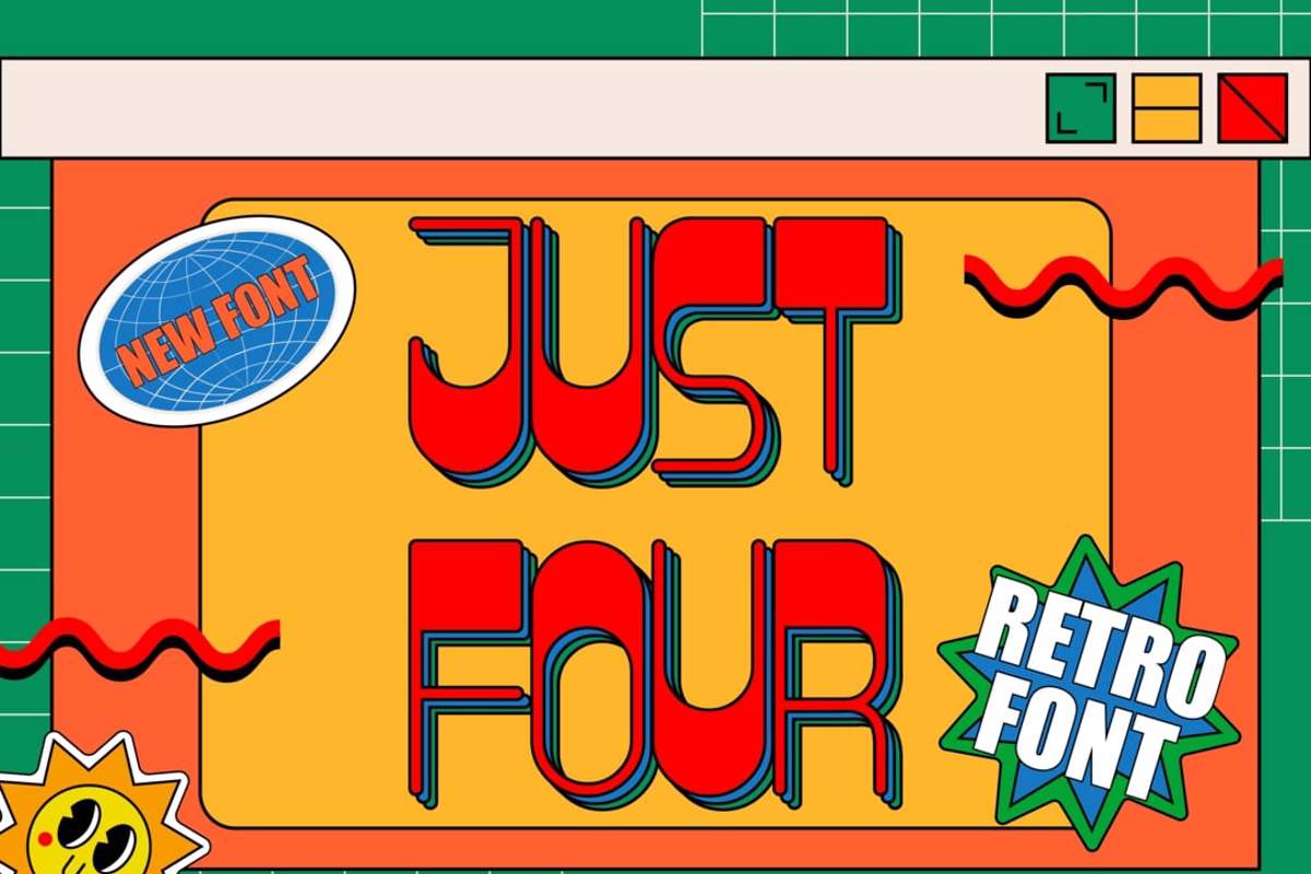 JUST FOUR Font - Free Download