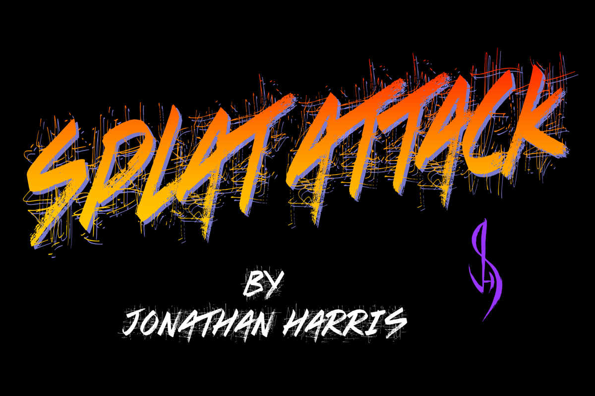 Splat Attack Font | Jonathan S. Harris | FontSpace