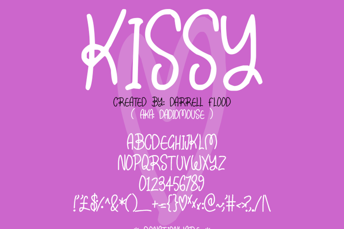 Kissy Font | HAWTPIXEL - Darrell Flood | FontSpace
