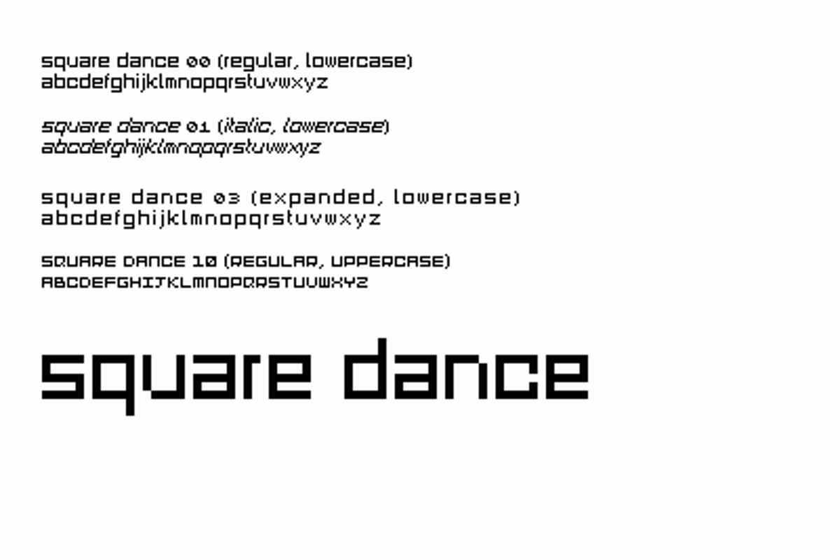 Square Dance Font | Cal Henderson | FontSpace