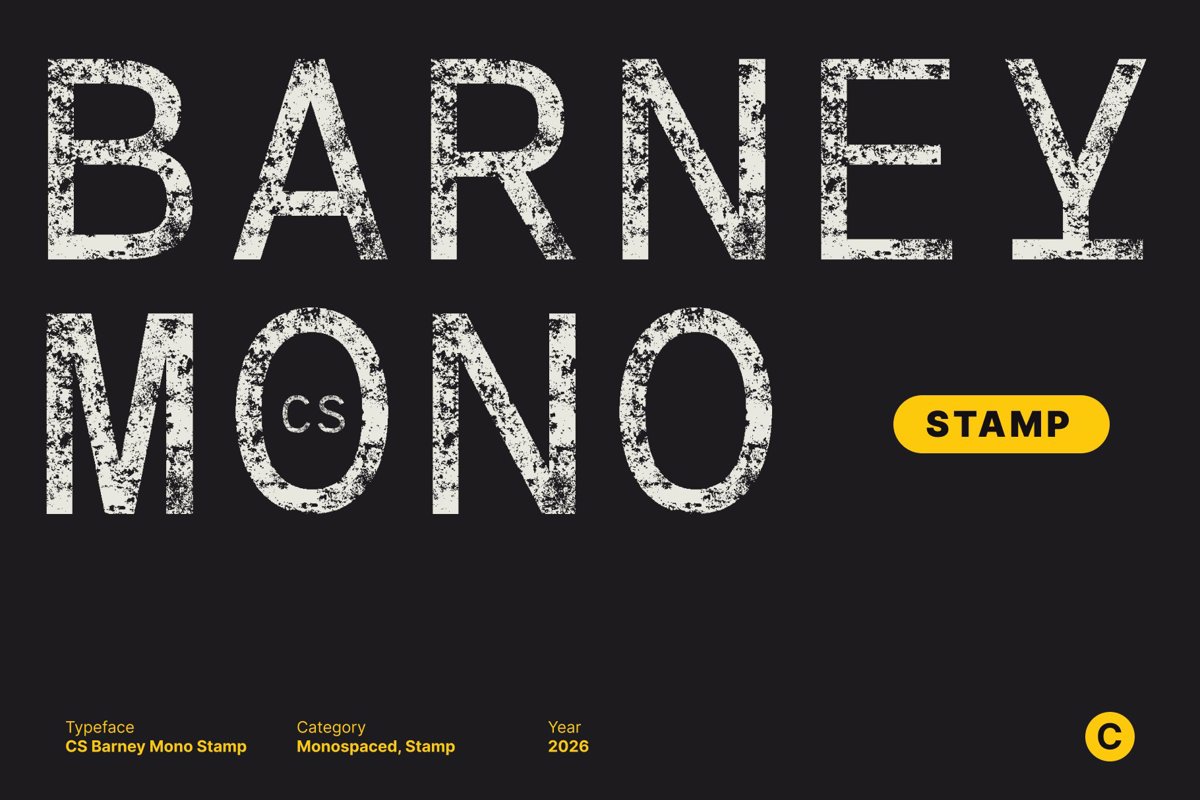 CS Barney Mono Stamp Font - Free Download
