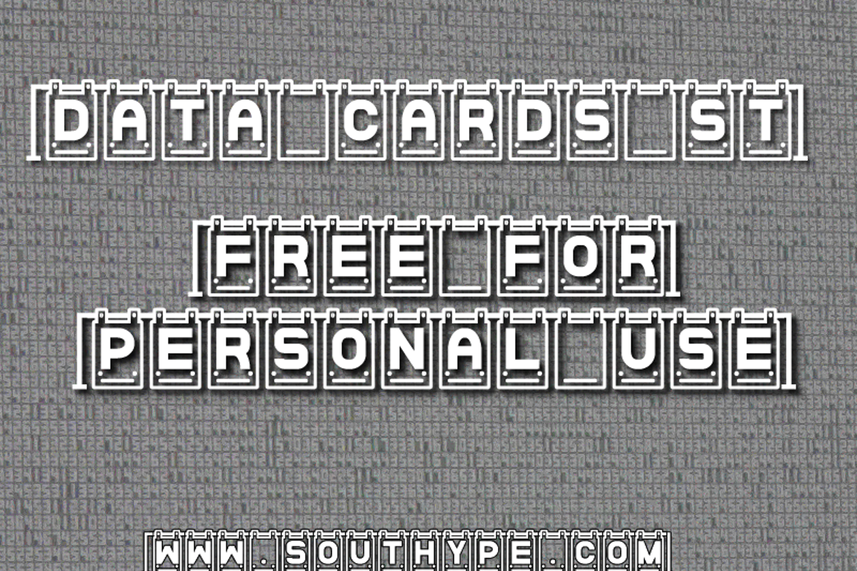 Data Cards St Font - Free Download