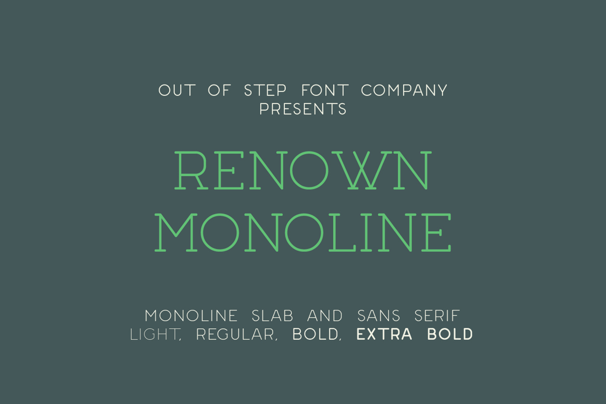 Renown Monoline Font | Out Of Step Font Company | FontSpace