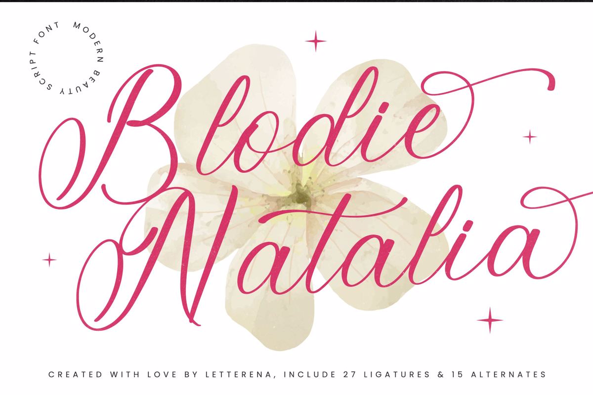 Blodie Natalia VERSION Font | Letterena Studios | FontSpace