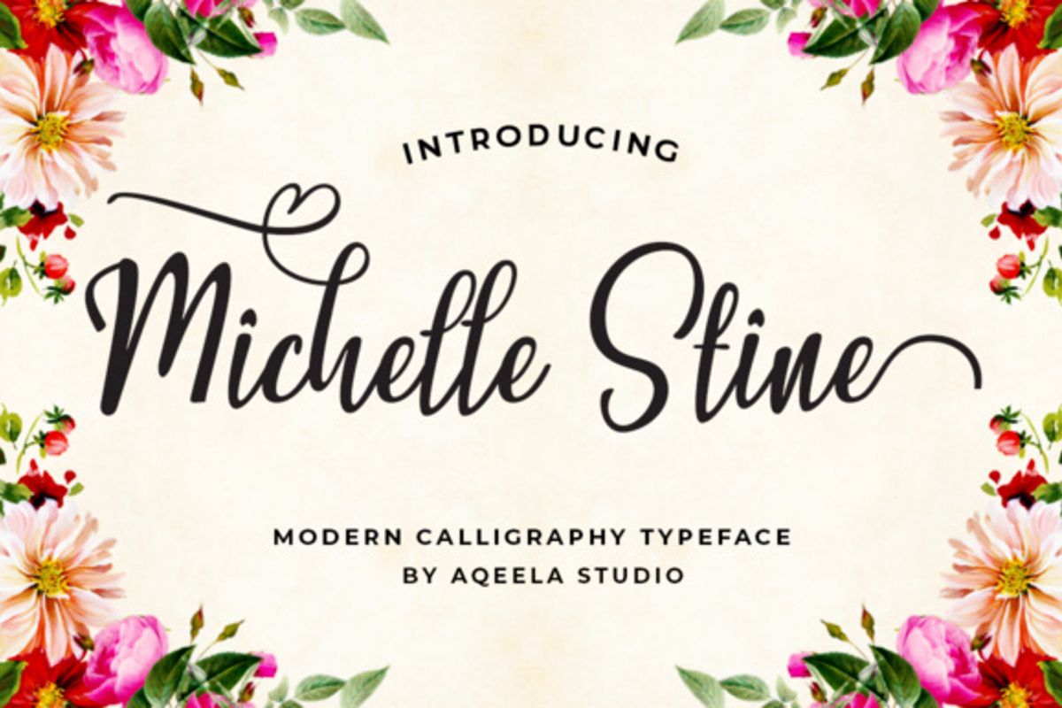 Michelle Stine Script Font | Aqeela Studio | FontSpace