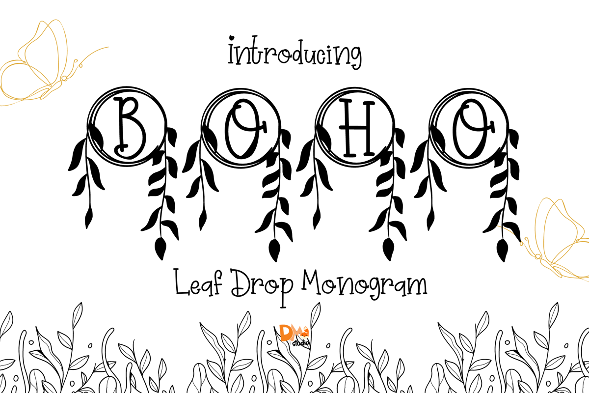 Leaf Drop Monogram Font | Dmletter studio | FontSpace