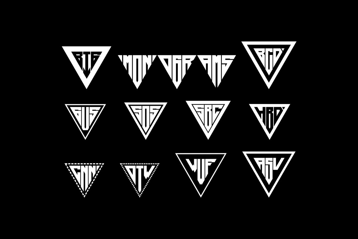 Triangle - Monogram Font | Intuisi Creative | FontSpace