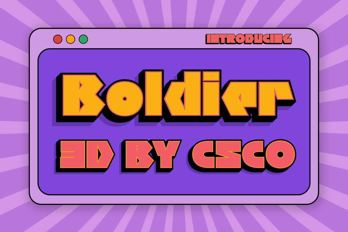 CS Boldier 3D Font | craftsupplyco | FontSpace