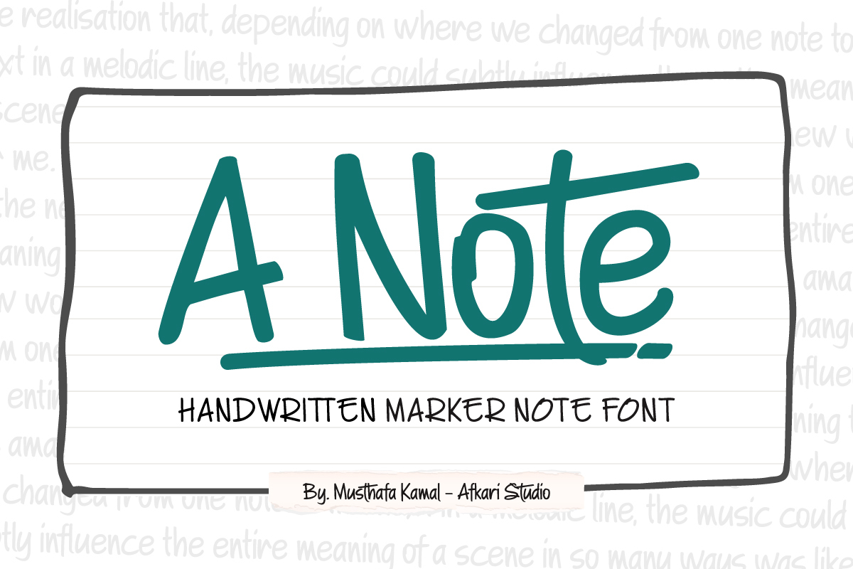 A Note Font | AfkariStudio | FontSpace