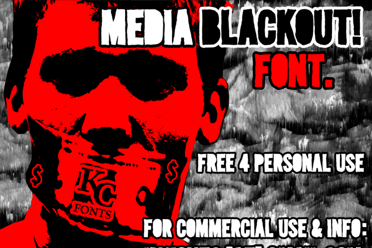 Media Blackout Font | KC Fonts | FontSpace