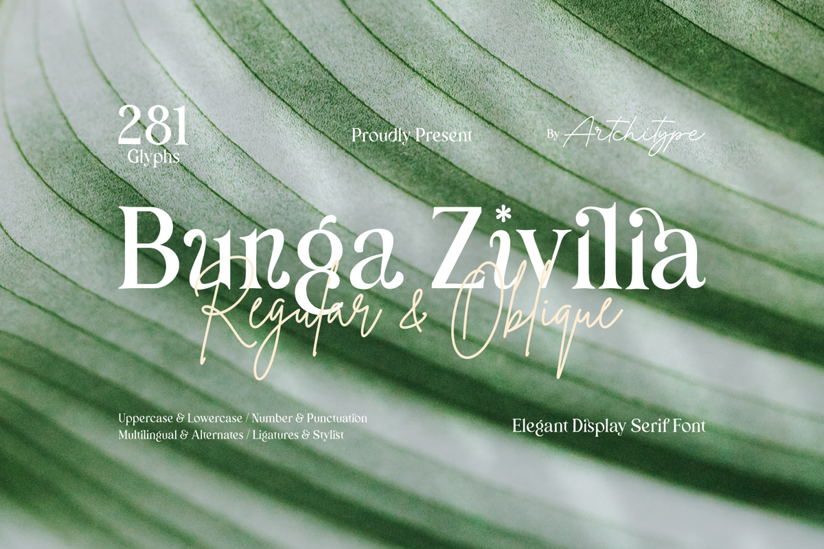Bunga Zivilia Font | Artchitype studio | FontSpace