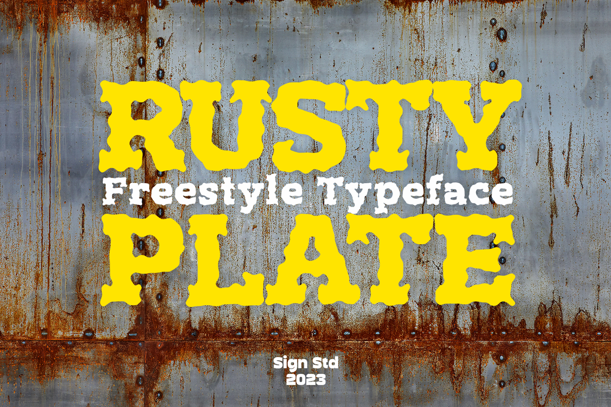 Rusty Plate Font | SIGN Studio | FontSpace