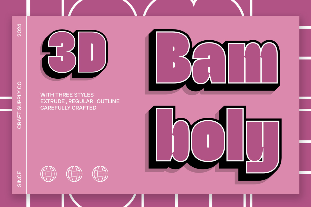 Bamboly 3d Font | craftsupplyco | FontSpace
