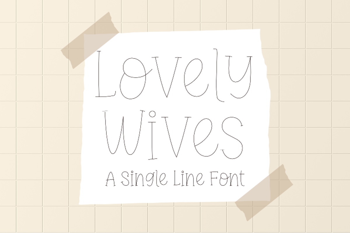 Lovely Wives Single Line Font - Free Download