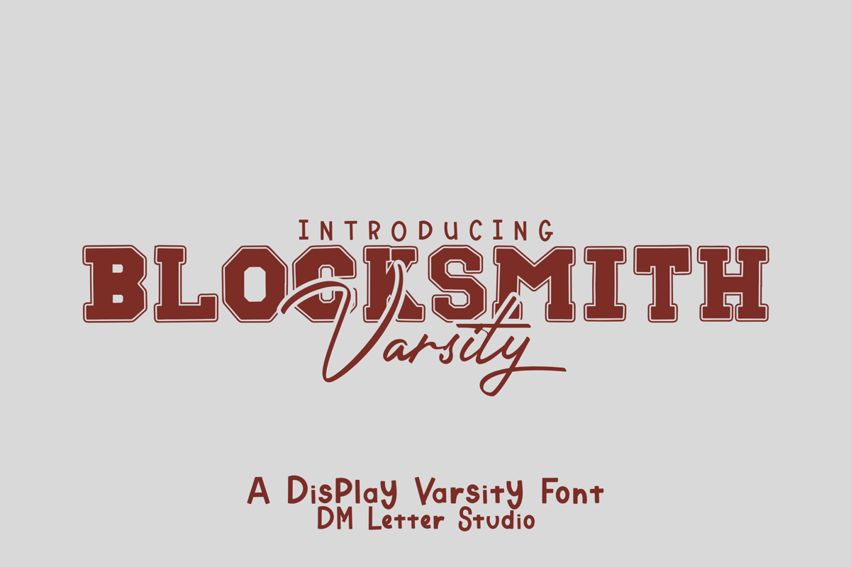 Blocksmith Varsity Font | Dmletter studio | FontSpace