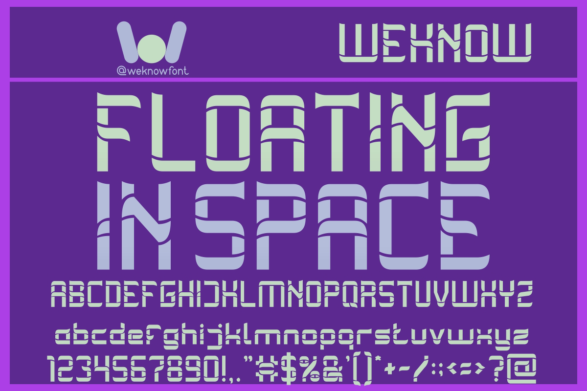 FLOATING ON SPACE Font | weknow | FontSpace