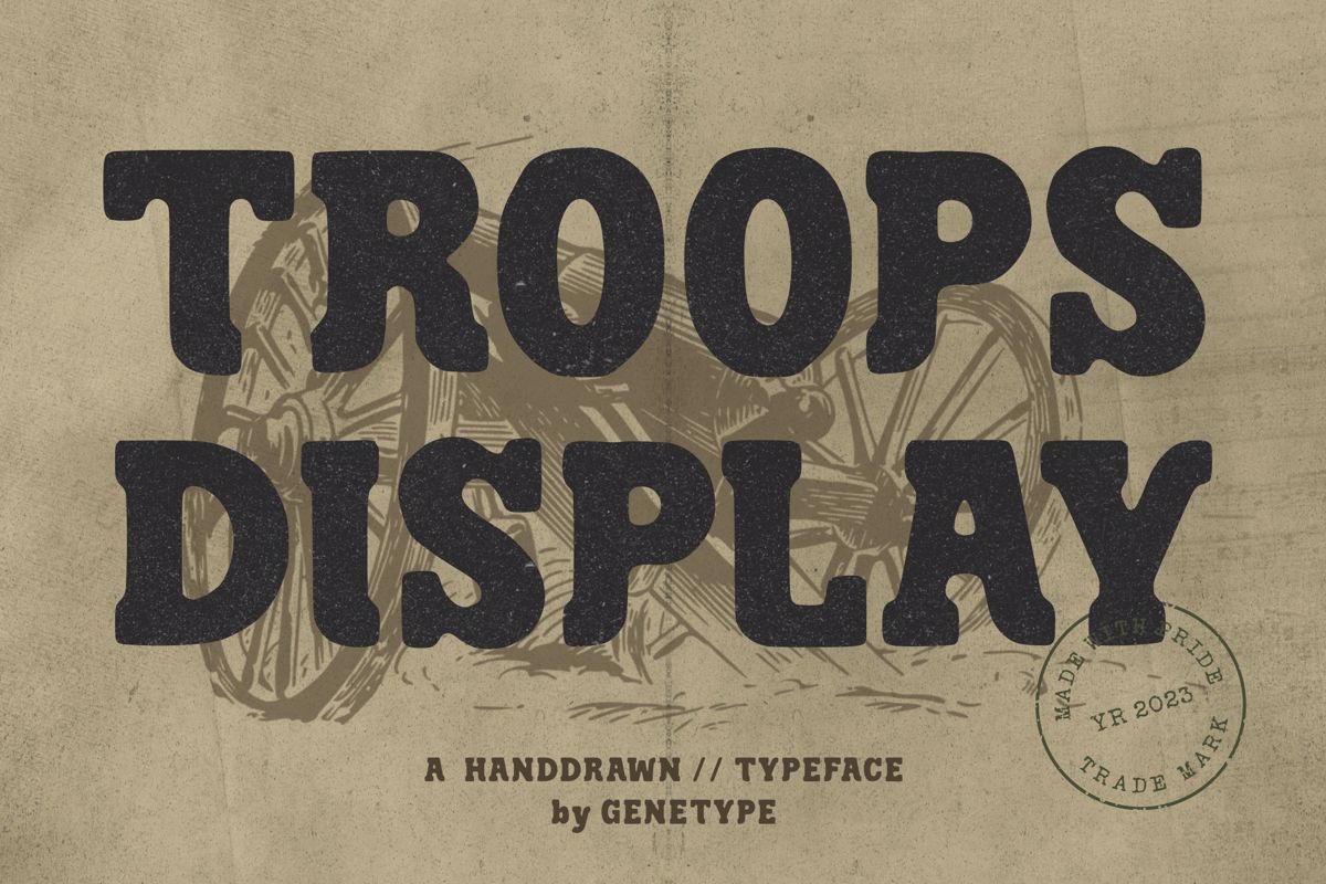 Troops Display Font Genetypeco Fontspace