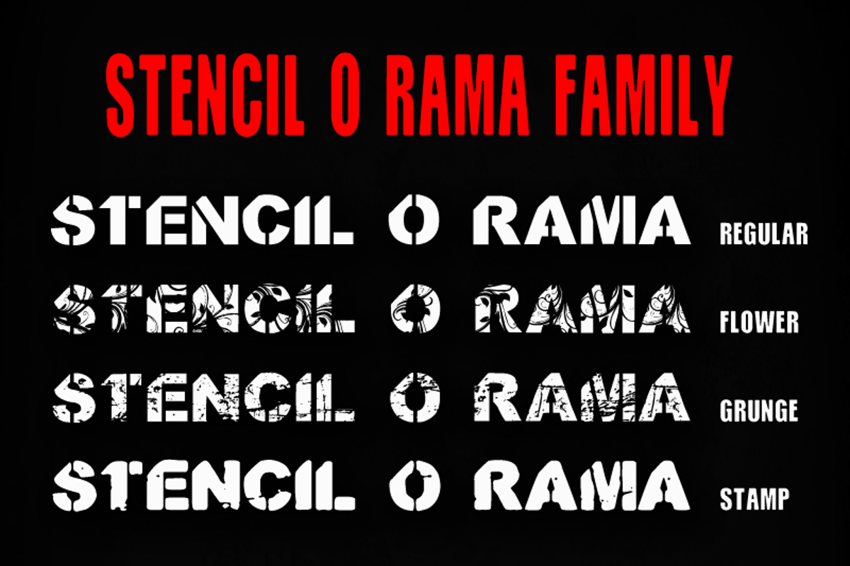 CF Stencil O Rama Stamp Font - Free Download