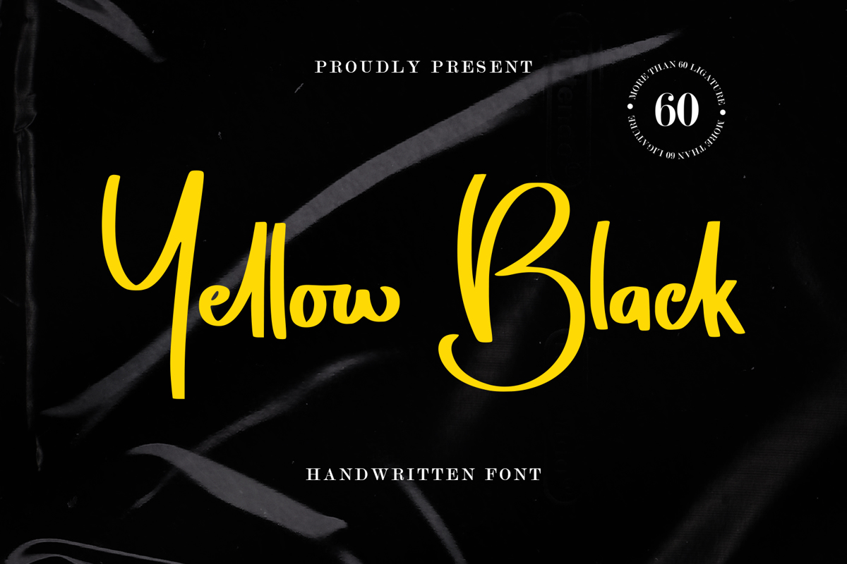 Yellow Black Font | Sakha Design | FontSpace