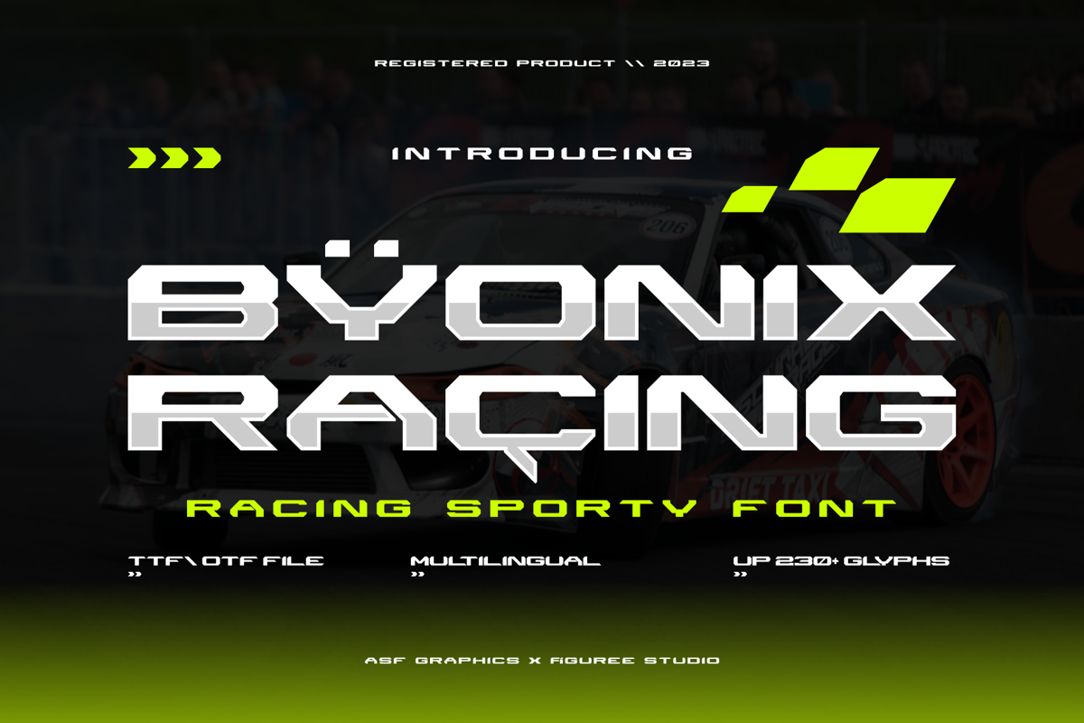 Byonix Racing Font | figuree | FontSpace