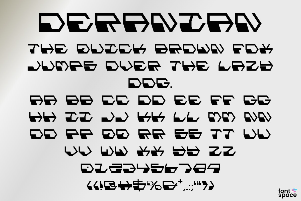 Deranian Font | Iconian Fonts | FontSpace