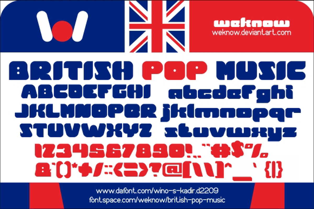 British pop Music Font | weknow | FontSpace