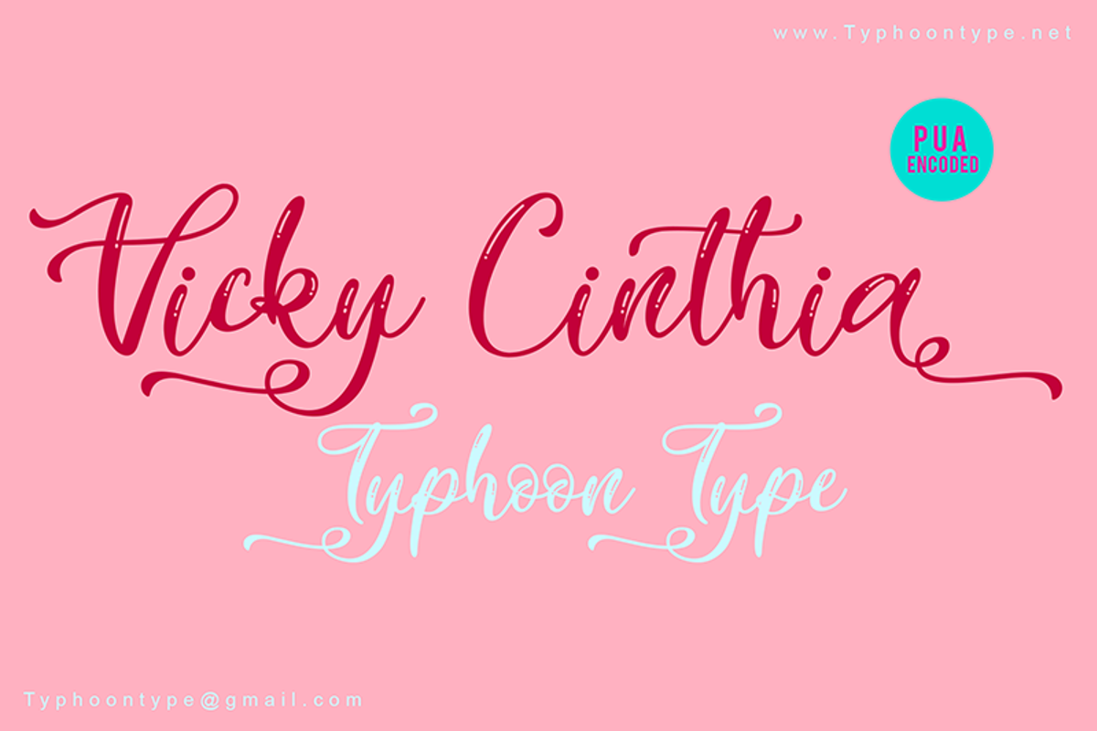 Vicky Cinthia Font | Typhoon Type - Suthi Srisopha | FontSpace