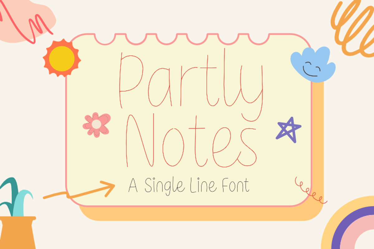 Partly Notes Single Line Font - Free Download