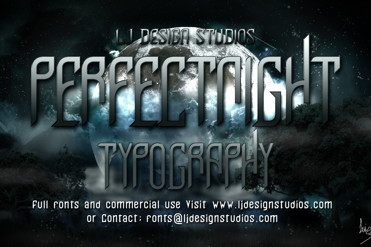 Perfect Night Font | LJ Design Studios | FontSpace