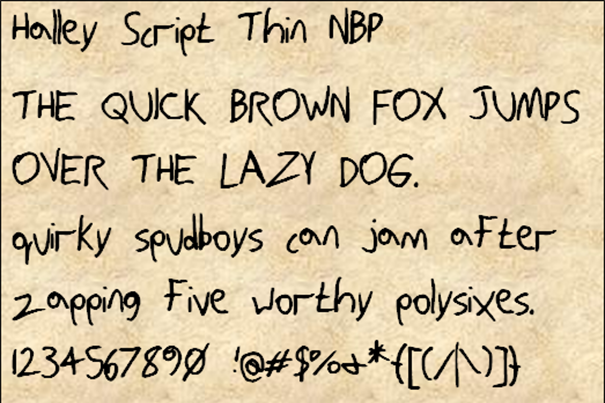 HalleyScriptThinNBP Font | total FontGeek DTF, Ltd. | FontSpace