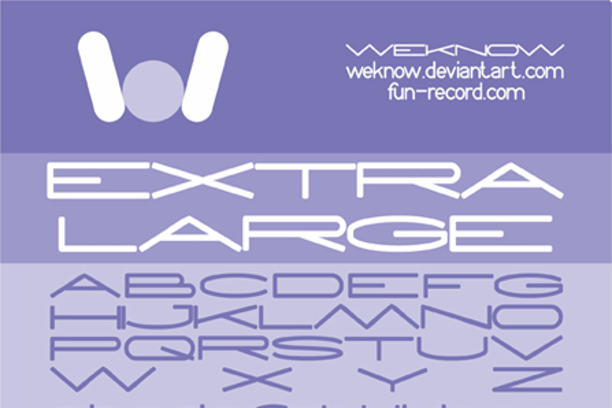 EXTRA LARGE Font | weknow | FontSpace