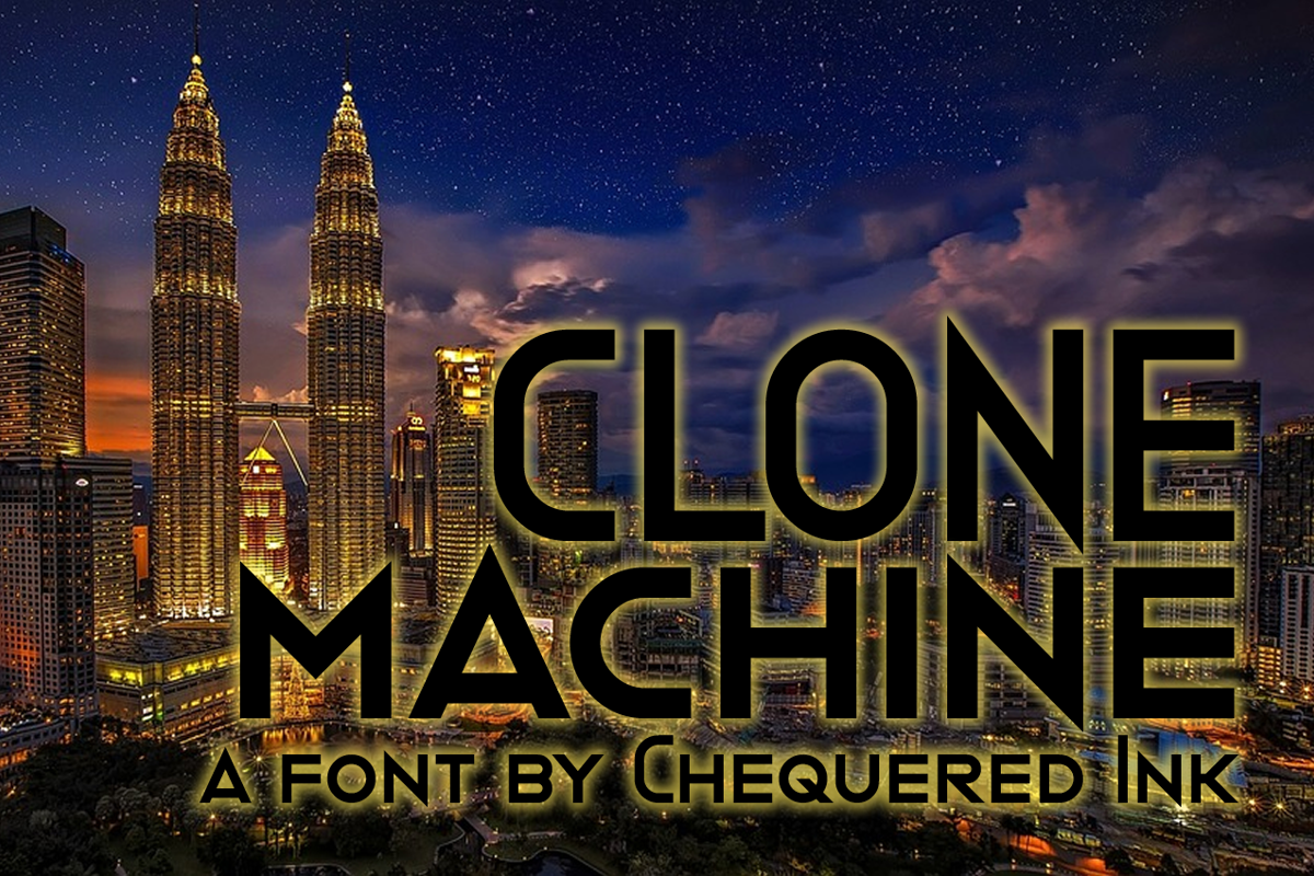 Clone Machine Font | Chequered Ink | FontSpace