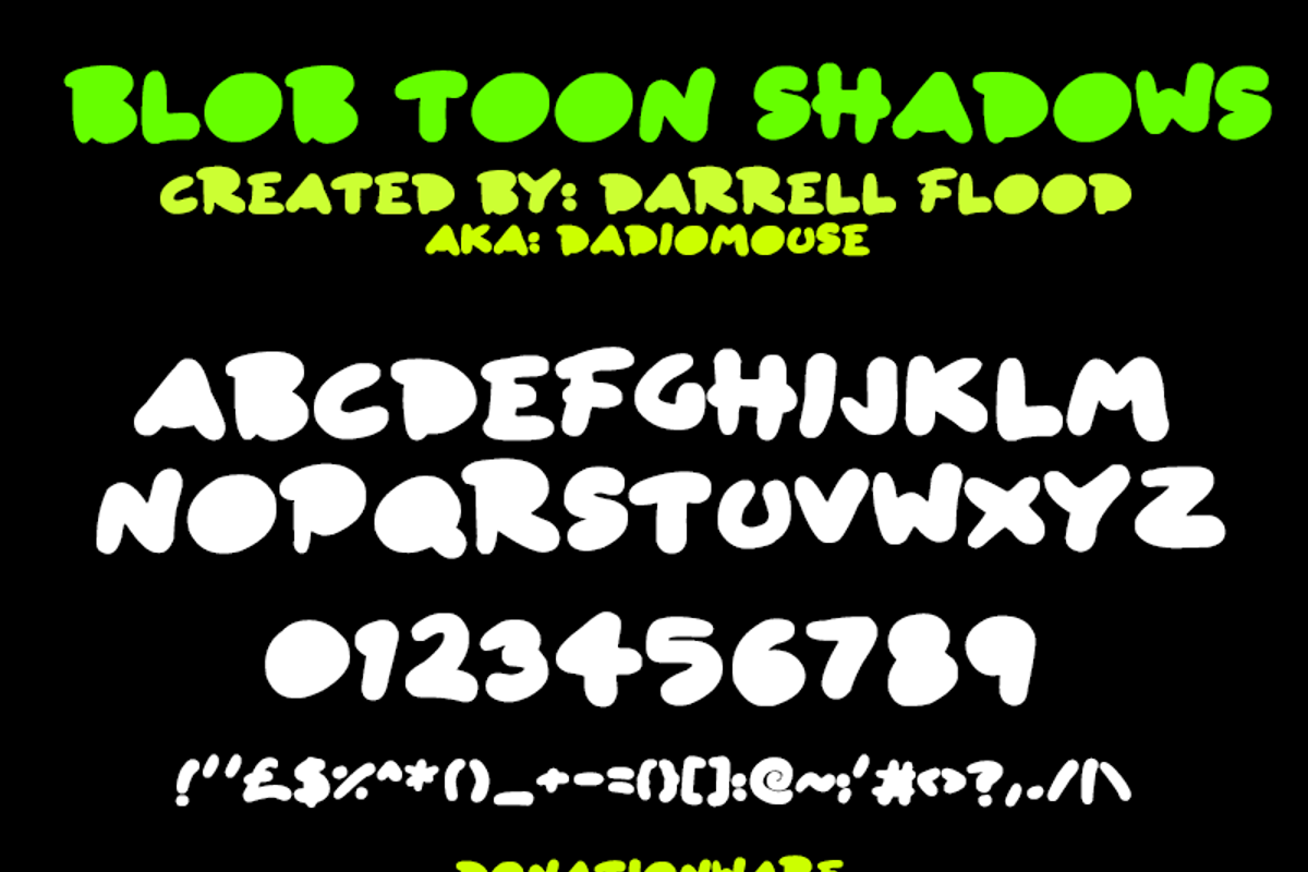Blob Toon Shadows Font | HAWTPIXEL - Darrell Flood | FontSpace