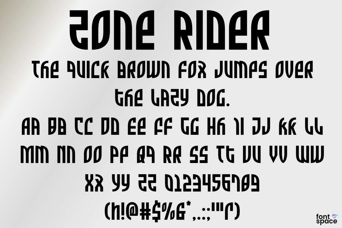 Zone Rider Font | Iconian Fonts | FontSpace