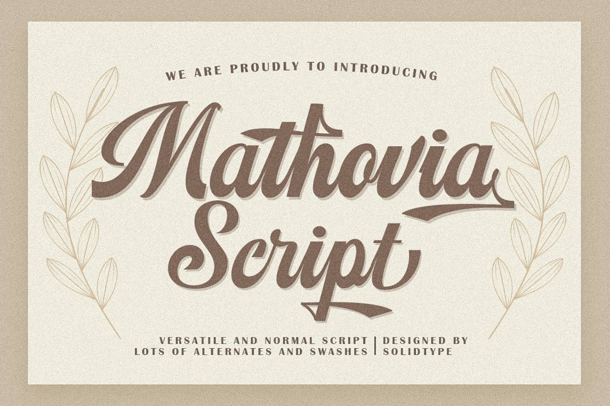 Mathovia Script Font | Solidtype | FontSpace
