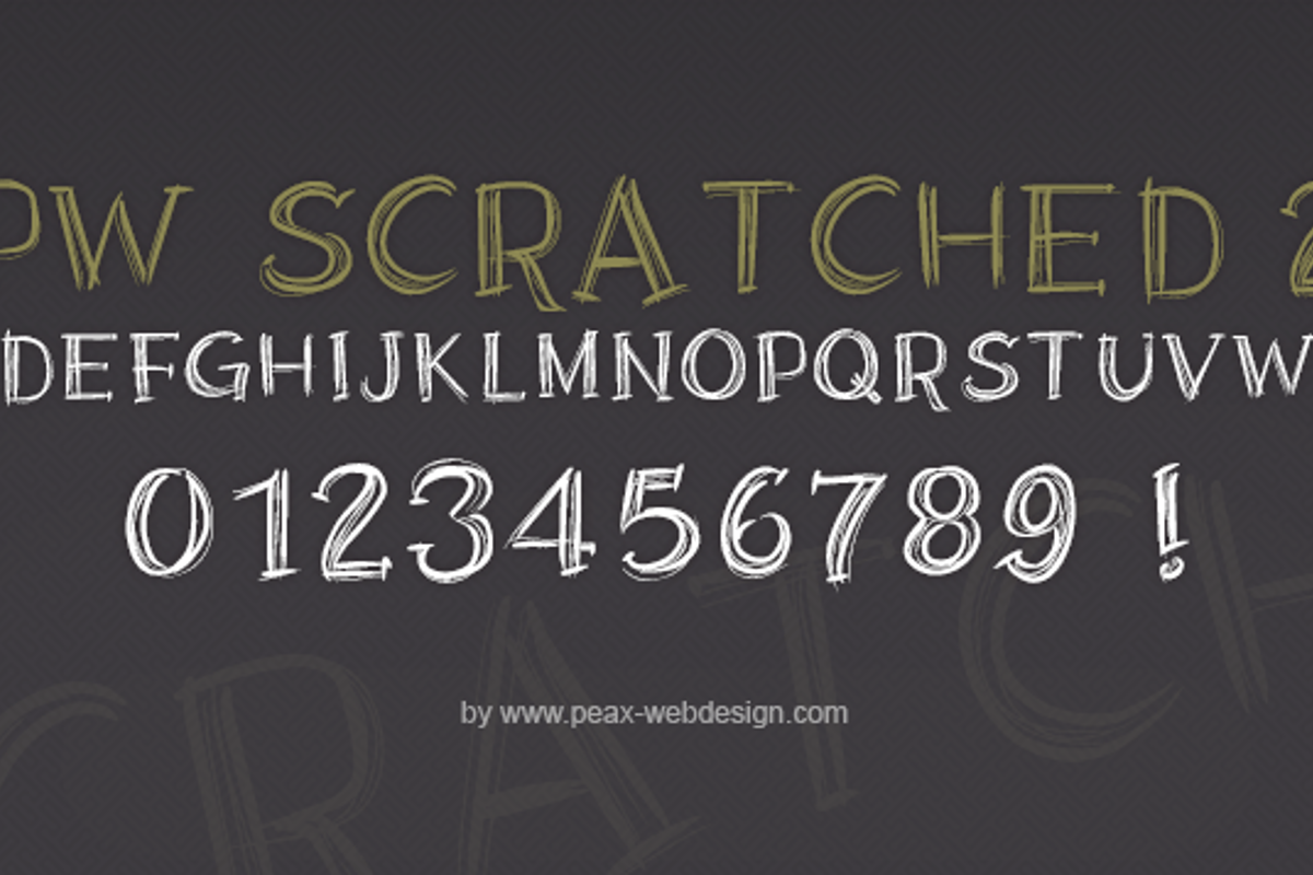 PW Scratched 2 Font - Free Download