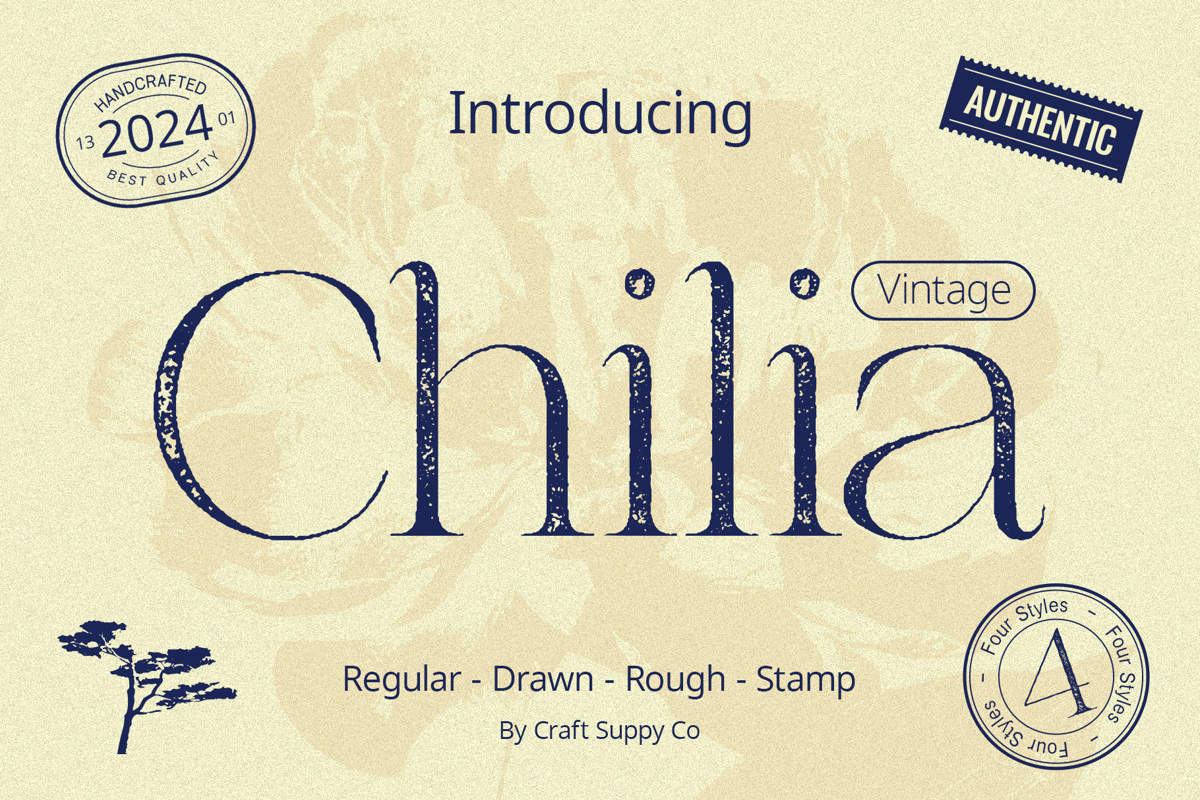 Chilia Vintage Stamp Font - Free Download