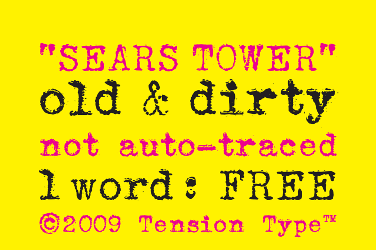Sears Tower Font - Free Download