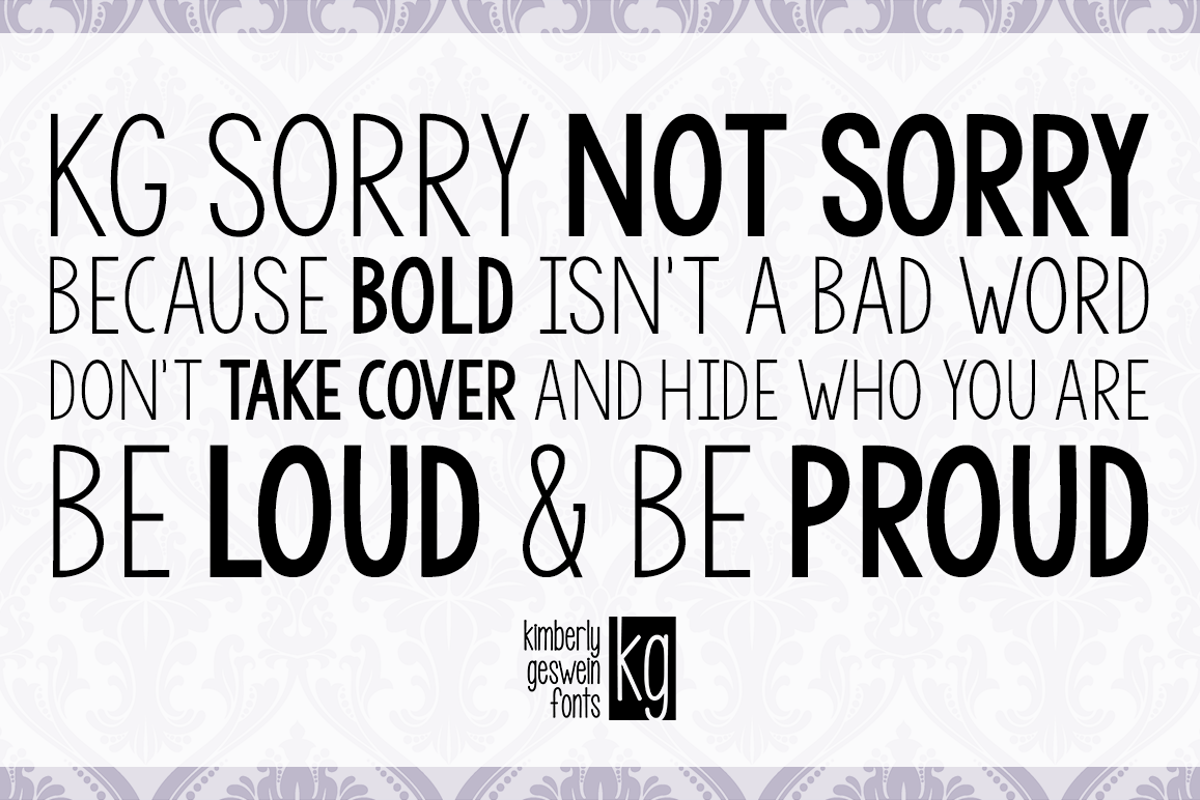 KG Sorry Not Sorry Font | Kimberly Geswein | FontSpace