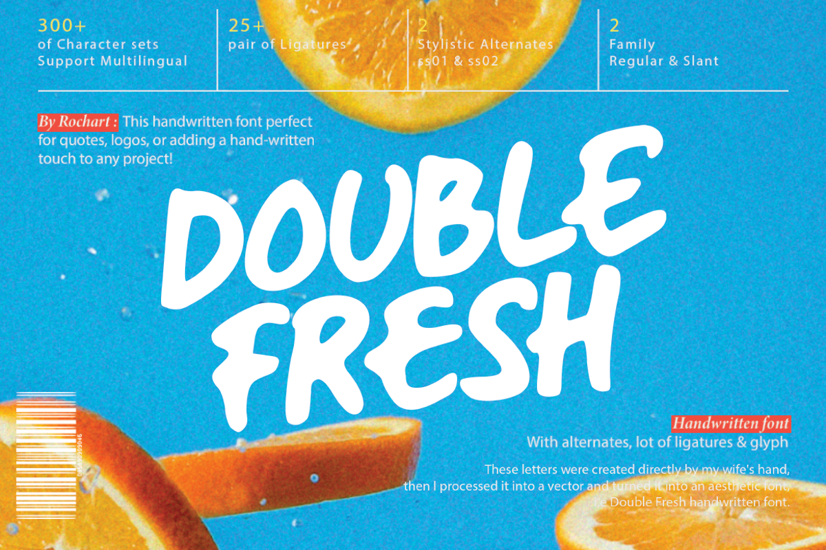 Double Fresh Regular Font | rochart | FontSpace