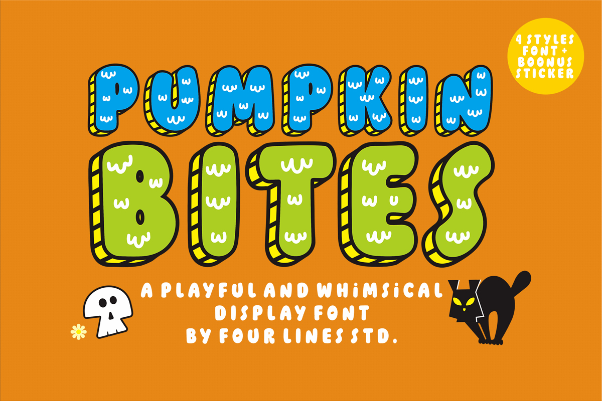 Pumpkin Bites Font | Fourlines Design | FontSpace
